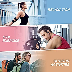 HOJAYK Bluetooth Headphones 60 Hours Playback, Noise Cancelling Wireless Earbuds with LED Battery Display Wireless Charging Case and Over-Ear Waterproof Headphones for Sports Running - Black