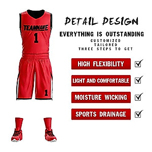 Custom Reversible Basketball Jersey Personalized Printed Name Number Blank Team Sports Uniform for Men/Boy