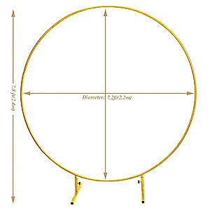 LANGXUN 7.2ft Large Size Golde Metal Round Balloon Arch kit, for Birthday Party Decoration, Wedding Decoration, Graduation and Baby Shower Photo Background, Christmas Decorations