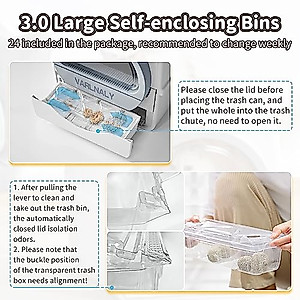 VARLNALY Pull-Out Non-Electric Automatic Cat Litter Box Replacement Trash Box 24PCS