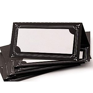 Summer-Ray 48 Double Layer Black & White Wedding Modern Place Cards Escort Cards Seating Cards