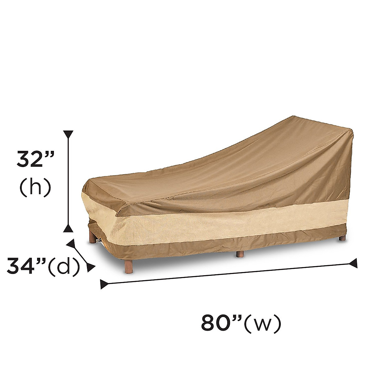 AnyWeather AWPC04 Patio Chaise Lounge Outdoor Cover, Beige