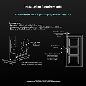 Aqara Smart Lock U100, Fingerprint Keyless Entry Door Lock with Apple Home Key, Touchscreen Keypad, Bluetooth Electronic Deadbolt, IP65 Weatherproof, Supports Apple HomeKit, Alexa, Google, IFTTT, Gray
