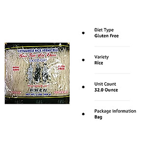 Vietnamese Rice Stick(vermicelli) Three Ladies Brand 2lbs