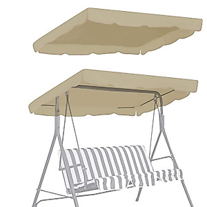 BenefitUSA Canopy ONLY Patio Outdoor 77"x43" Swing Canopy Replacement Porch Top Cover Seat Furniture (Beige)
