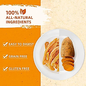 Jungle Calling Natural Sweet Potato Dog Treats, Low Fat, Skinless Sweet Potato Chews for Dogs Training Snacks