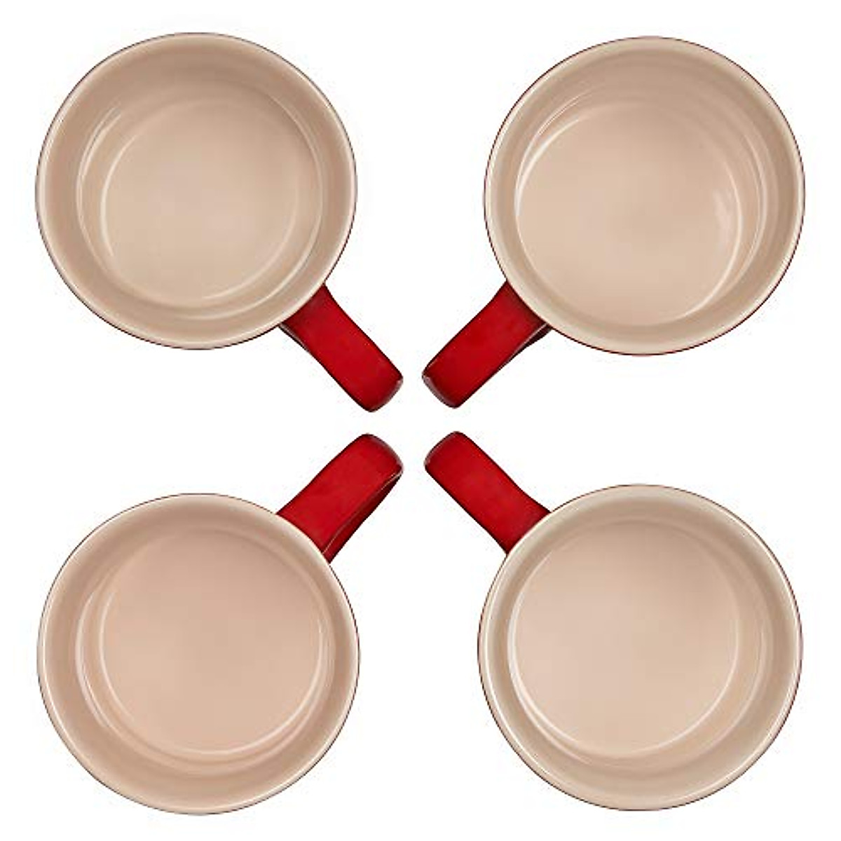 Le Creuset Stoneware Set of 4 Mugs, 14 oz. each, Cerise