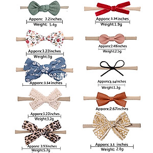 Hjiaruiky Baby Girl Headbands and Bows Nylon Elastic Bow Headbands for Baby Girls Newborn Handmade Hairbands Hair Accessories for Infant Toddler