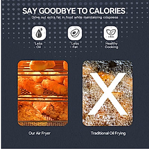 Air Fryer Toaster Oven 16-Quart, TINTALK 10-in-1 Airfryer Oven Combo - 1700W Large Air fryer Convection Oven, Countertop Combo with 9 Accessories Rotisserie | Dehydrator