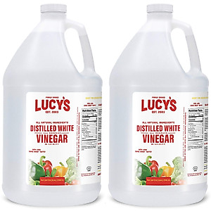 Lucy's Family Owned - Natural Distilled White Vinegar, 1 Gallon 128oz. (Pack of 2)