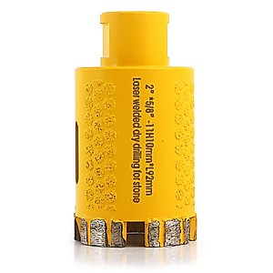 Casaverde 2 Inch Diamond Granite Drill Bits Diamond Core Drill Bits for Stone Granite Outside and Inside Protection Laser Welded Hole Saw(50mm)