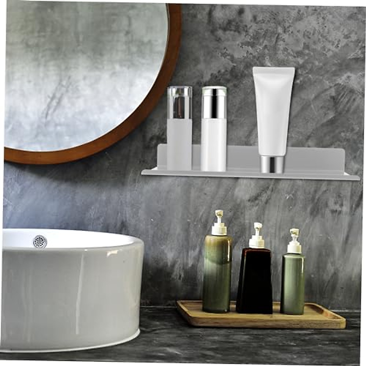 WATIIFUFU Shelf Wall Mount Shelves Shower Basket Wall Mounted Shelves Metal Storage Rack Metal Storage Shelves Metal Shelving Shower Rack White No Punching Toilet Rack Stainless Steel