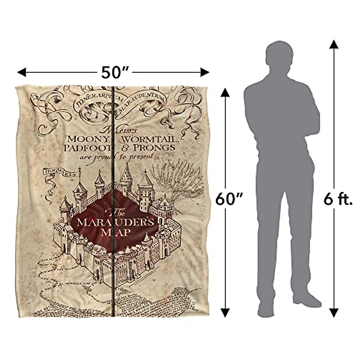 Harry Potter Marauder's Map Officially Licensed Silky Touch Super Soft Throw Blanket 50" x 60"