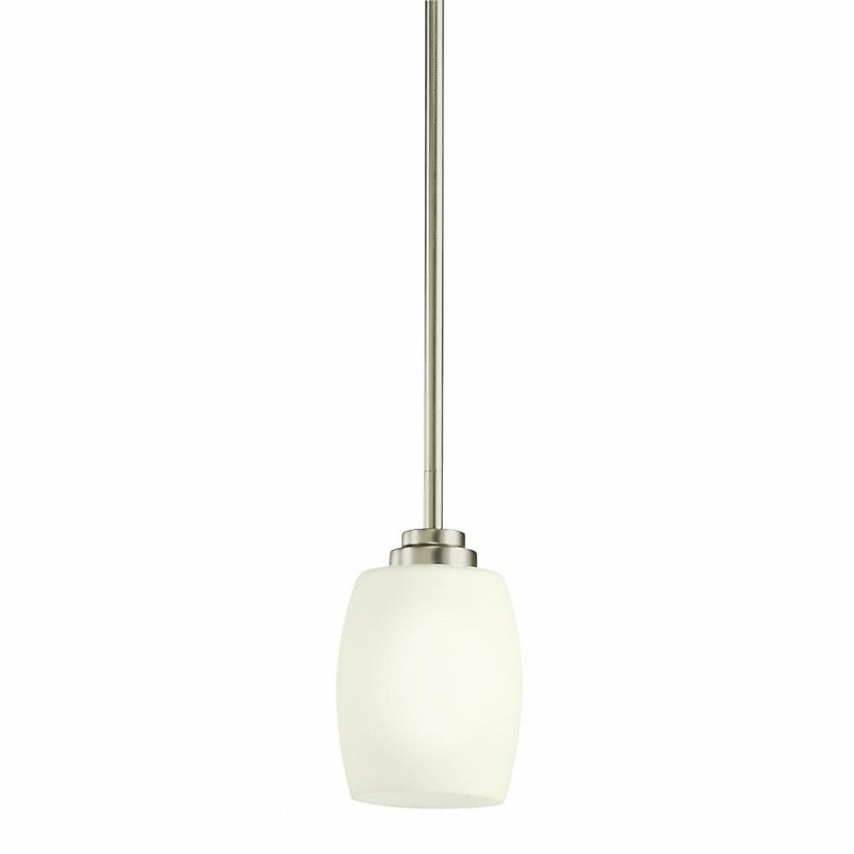 Kichler Eileen 8" 1 Light Mini Pendant with Satin Etched Cased Opal Glass in Brushed Nickel