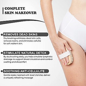Lymphatic Drainage Paddle Wood & Dry Skin Brush are The only Two Items You Need for an Healthier Lymphatic Drainage System. Anti Cellulite Tools Lymphatic Drainage Tool with Body Brush