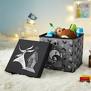 Idea Nuova Nightmare Before Christmas Collapsible Storage Cube with removable Lid, 10" Wx10 Hx10 D