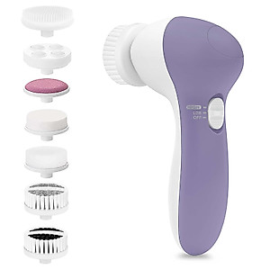 Facial Cleansing Brush Face Scrubber: CLSEVXY Electric Face Spin Cleanser Brushes with 7 Brush Heads for Deep Cleansing, Gentle Exfoliating, Removing Blackhead, Massaging