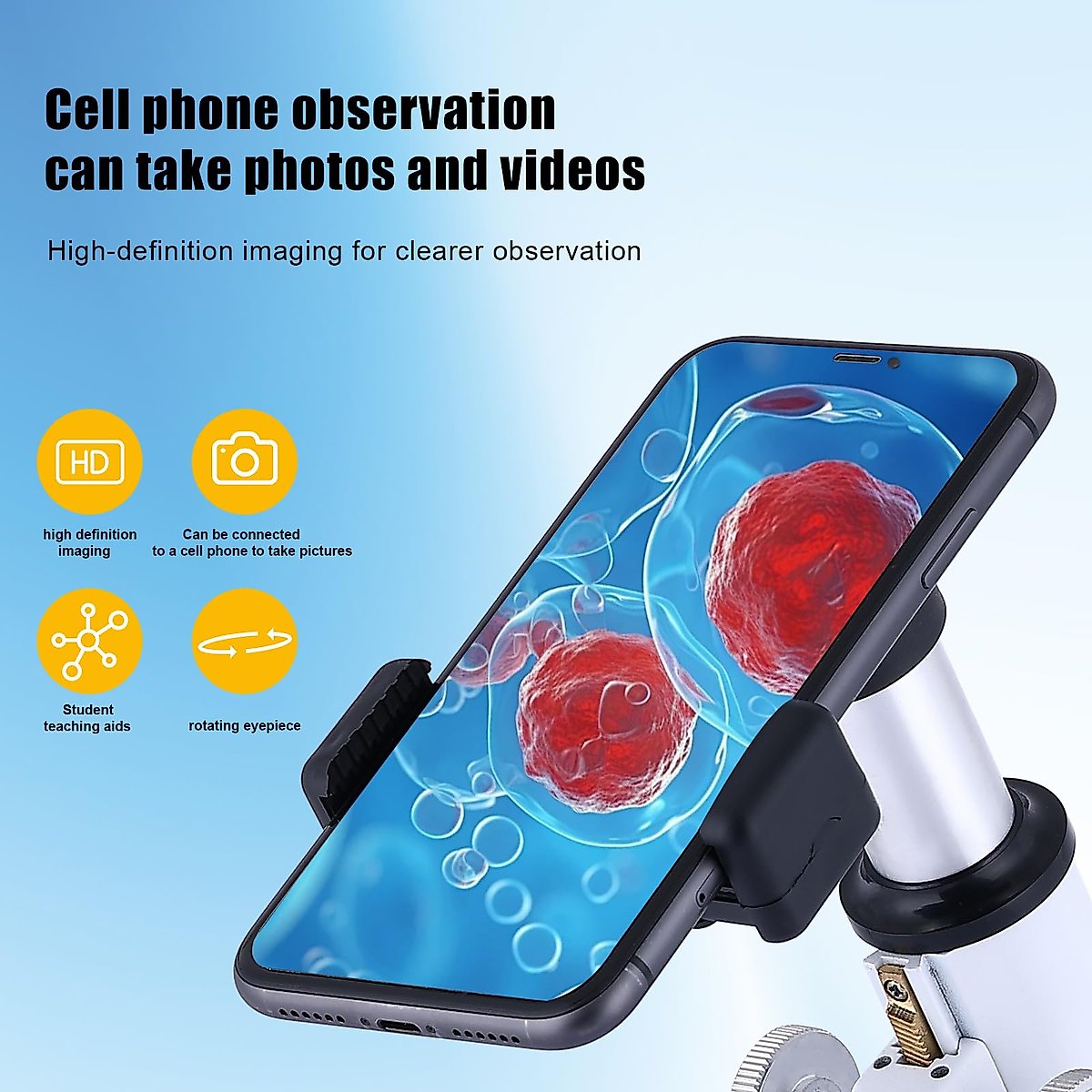 Poothoh Microscope for Adults Kids 40-2000X Magnification Compound Microscope with Microscope Slides Fill Light,Suitable for Children Students Home School Laboratory Microscope kit