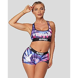 PSD Women's Playboy Spiral Dye Boy Shorts, Purple, M