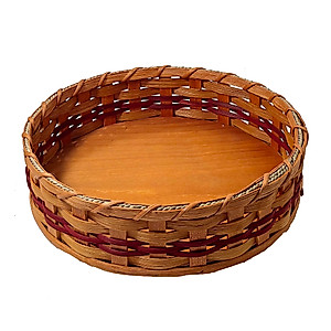 AMISH BASKETS AND BEYOND Amish Tabletop Lazy Susan 12" Oak Storage Basket (Green)