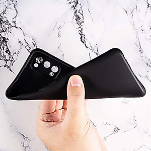 OPPO Realme 7 Pro Case, Scratch Resistant Soft TPU Back Cover Shockproof Silicone Gel Rubber Bumper Anti-Fingerprints Full-Body Protective Case Cover for OPPO Realme 7 Pro Sun Kissed Leather (Black)