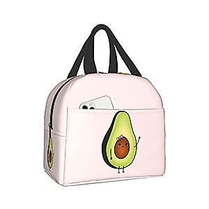 Lunch Bag Avocado Girl Insulated Lunch Box Reusable Lunch Bags Meal Portable Container Tote For Men Women Work Travel Picnic
