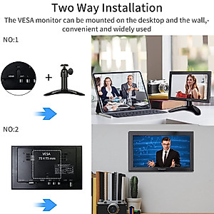 WIMAXIT 8 Inch HDMI VGA Security Monitor 95% sRGB 690nit Display with VESA Mount for CCTV DVR Office & Home Camera System Surveillance,Game Console,Raspberry Pi,Laptop