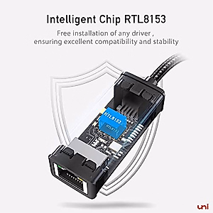 USB to Ethernet Adapter, uni Driver Free USB 3.0 to 100/1000 Gigabit Ethernet LAN Network Adapter, RJ45 Internet Adapter Compatible with MacBook, Surface, Laptop PC with Windows, XP, Vista, Mac/Linux