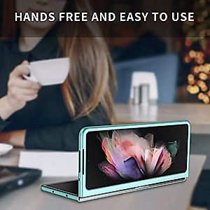 SHIEID Samsung Z Fold 3 Case, Z Fold 3 Case Ultra-Thin Phone Case Protective Cover for Samsung Galaxy Z Fold 3 5G Fashion PC Back Cover, Sky Blue