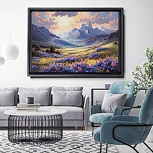 Enchanting Texas, Native Texas Hill Country Bluebonnet Landscape - Fine Art Print Mounted in a White Mat Board