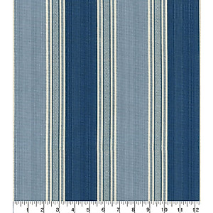 Waverly - Premium Printed Cotton Fabric by The Yard, Striped Design, DIY, Craft, Project, Sewing, Designer Upholstery and Home Decor, 54" Wide (Spotswood Collection, Porcelain)