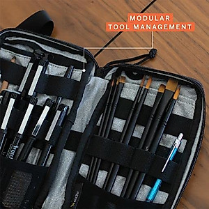 ETCHR Field Case - Multifunctional Art Supply Bag and Weatherproof Travel Organizer with Tool Management System and Adjustable Shoulder Strap - Vegan-Friendly - Left and Right Handed Supply Case