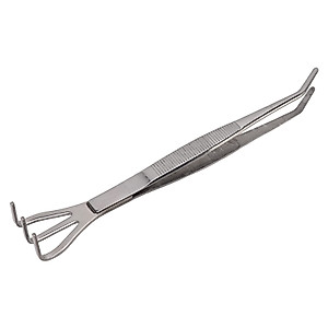 Bonsai Root Rake, 3Prong Nonslip Stainless Steel Root Rake, Ergonomic Handle for Loose Soil for Potted Plant (Bent)