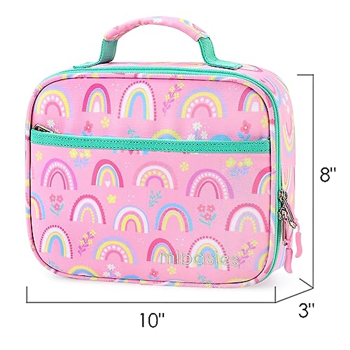 mibasies Kids Lunch Box for Girls and Boys Toddler Insulated Lunch Bag (Rainbow)