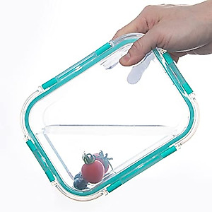 YANGNAY 10 Pack Glass Food Storage Containers with Airtight Lids, Leak-Proof Meal Prep Containers with Lids, Dishwasher/Microwave/Oven/Freezer Safe (Mint Green)