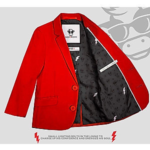 Black n Bianco Boys' First Class Slim Fit Suits Lightweight Style. Presented by Baby Muffin (2T, Fiery Red)