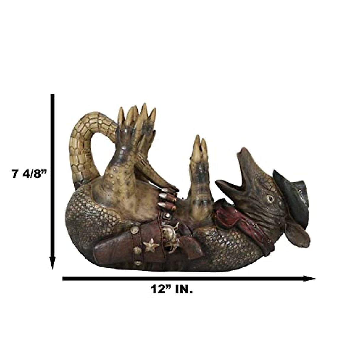 Ebros Gift Coiled Tipsy Drunk and Wild Armored Cowboy Sheriff Armadillo Booze Guzzler 12" Long Wine Bottle Holder Storage Caddy Figurine for Party Hosting Kitchen and Home Decor Statue