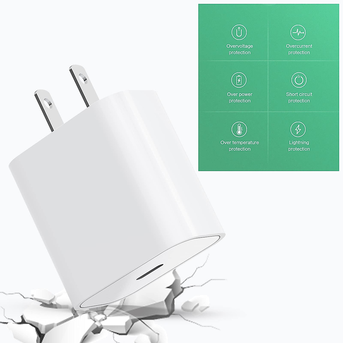 30W iPhone USB C Charger, 2 Pack USB C Wall Fast Charger Adapter with 2 Pack 6FT Type C to Lightning Cable for iPhone 14 13 12 11 Pro Max XR XS X,iPad