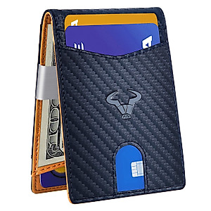 BULLIANT Slim Wallet Men, Leather Wallet Front Pocket Card Holders for Gift Men 3"X4.3"