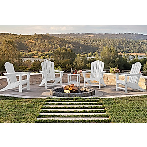 KINGYES HDPE Adirondack Chair, Classic All-Weather Outdoor Patio Adirondack Chair, White