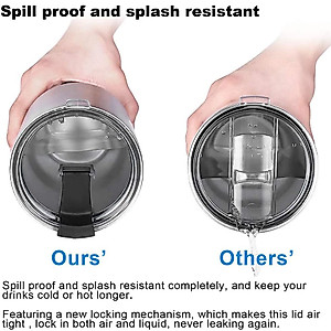 Gteller Tumbler Replacement Lid for 20 oz, 30 oz Tumbler - Splash Resistant, Leak Spill Proof and Straw Friendly (20 oz Black)