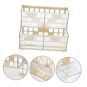 ULDIGI Tea Bag Storage Box Plastic Organizer Box Locker Organizer Shelf Desk Top Shelf Stand Tea Bag Storage Bin Tea Bag Holder Coffee Sugar Bag Organizer Coffee Bag Holder Tea Bags Stand