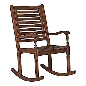 Acacia Wood Patio Rocking Chair in Dark Brown