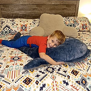 Tezituor Large Whale Stuffed Animal, 4ft Giant Stuffed Whale Plush Ocean Toys, 43.3 inch Big Whale Plush Pillow for Girls Boys