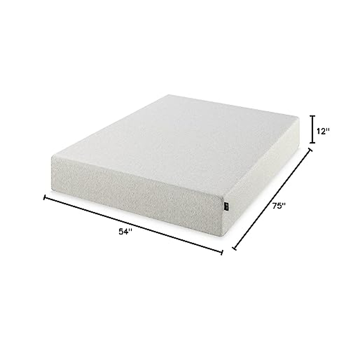 ZINUS 12 Inch Ultima Memory Foam Mattress, Full, Fiberglass Free, Pressure Relieving, CertiPUR-US Certified, Mattress in A Box, White
