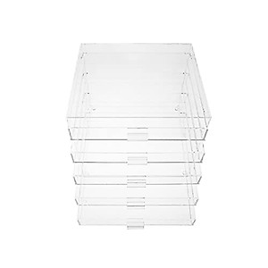 Ikee Design Premium Acrylic 5 Drawer Makeup Organizer Cosmetic Storage Jewelry Display Case for Home Storage and Store Display, 8.5" W x 7.25" D x 7.25" H
