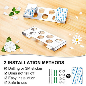 YAYINLI Wall Mount Hair Dryer Holder for 7 in 1 Curling Iron Accessories, Adhesive Blow Dryer Holder, Hair Tools Organizer & Storage Curling Iron Holder, Stainless Steel Hairdryer Straightener Holder