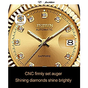 OLEVS Automatic Watches for Womens Ladies Gold and Silver Two Tone Stainless Steel Waterproof Date Wrist Watches Luxury Dress Classic Style