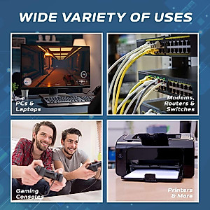 Cables Direct Online Cat5e 100FT Network Ethernet Patch Cable, 350Mhz Internet Wire, Compatible with PC, Laptop, Modem, Router, TVs, Printer Cord, Consoles for Home and Office, White