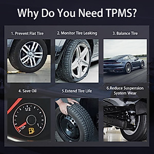 Marsflex TPMS Sensor Fit for Chrysler 200 300 Pacifica Sebring, for Dodge Avenger Charger, for Jeep Commander Compass Wrangler, Tire Pressure Monitoring System OE: 68001696AB, 68078861AA 315MHZ